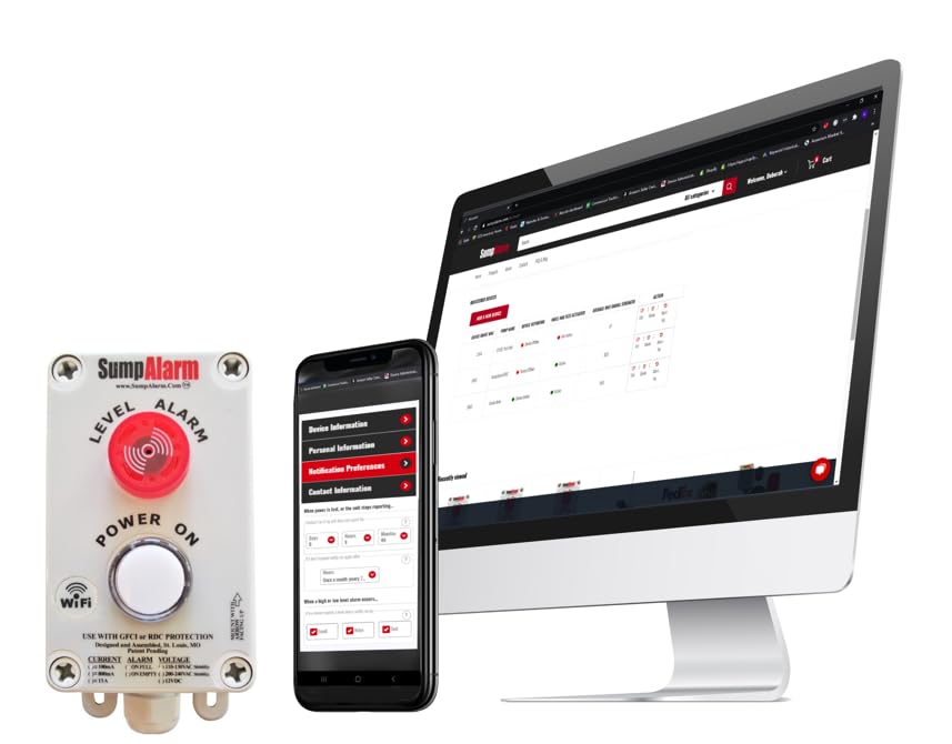 Snapklik.com : Sump Alarm WiFi Septic/Sewage Sensor, Wireless Sump Pump ...