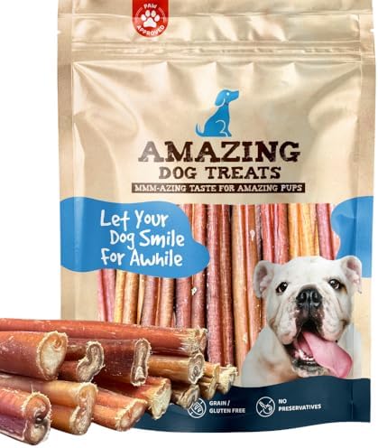 Amazon.com: Amazing Dog Treats - 6 inch Bully Sticks Medium Size (40 ...