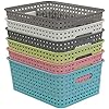 Amazon.com: Rinboat Mixed Color Rectangle Storage Baskets, Plastic ...
