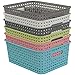 Amazon.com: Rinboat Mixed Color Rectangle Storage Baskets, Plastic ...