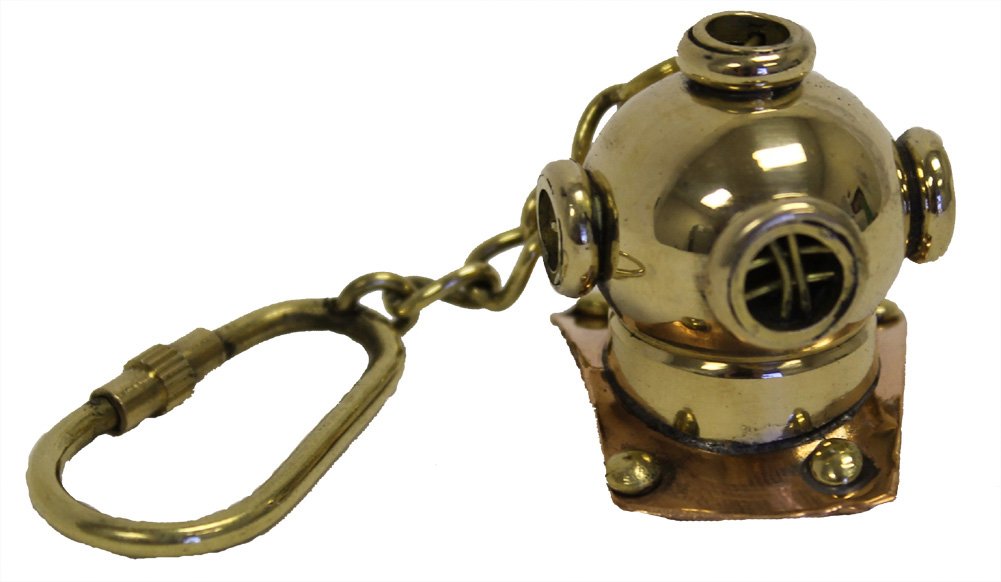 4 Nautical Brass Us Navy Diver Helmet Key Chain Solid | Desertcart UAE