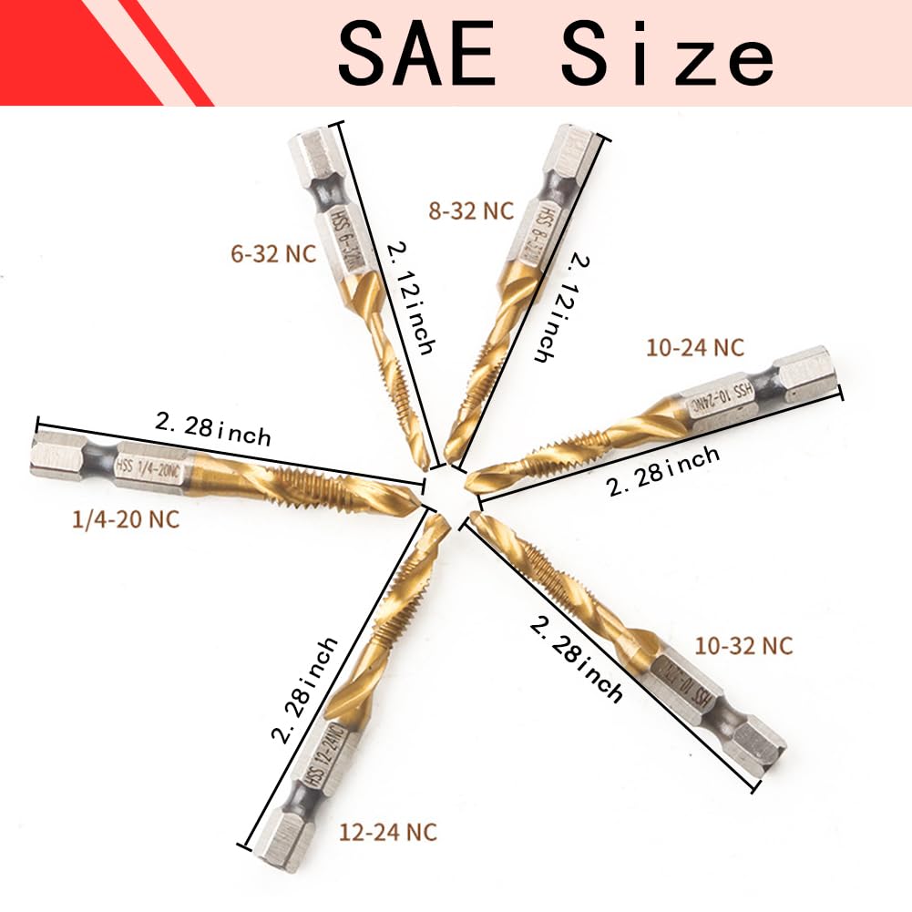 Snapklik.com : ANPTGHT Combination Drill & Tap Bit Set, 13PCS Titanium ...