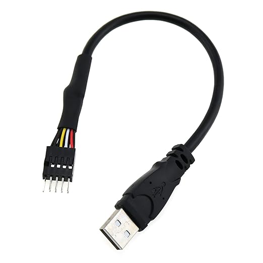 Amazon.com: LUORNG 9Pin USB to USB Motherboard Header Cable Black 9-Pin ...