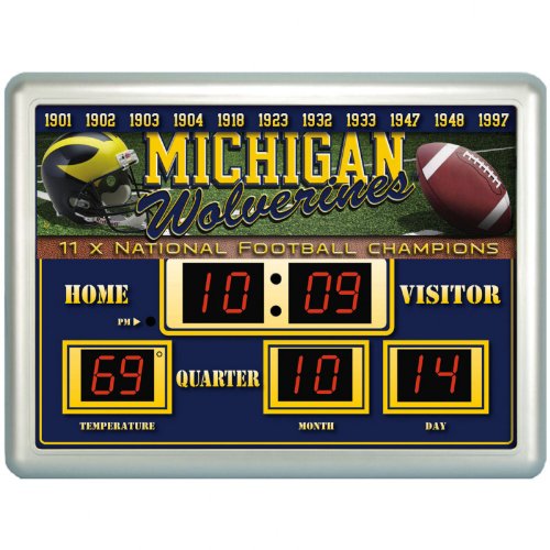 19" NCAA Michigan Wolverines Scoreboard Wall Clock with Date and ...