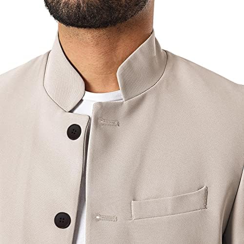 Amazon.com: Mens Casual Suit Blazer Jackets Stand Mandarin Collar ...