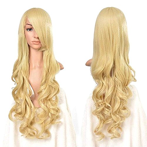 Rbenxia Curly Cosplay Wig Long Hair Heat Resistant Spiral Costume Wigs ...