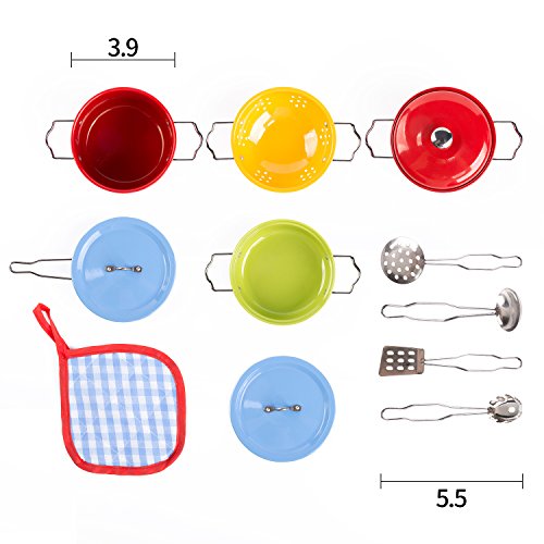 Snapklik.com : Kids Play Kitchen Toys Pots And Pans Stainless Steel ...
