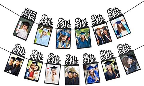 Amazon.com: Black Glitter K-12 Graduation Photo Banner Kindergarten to ...