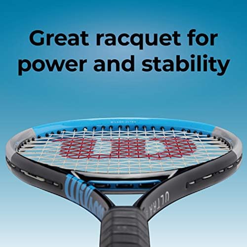 Wilson Ultra 100 V3.0 Black/Blue/Silver Tennis Racquet - Strung With ...