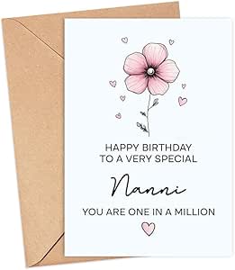 Special Nanni Birthday Card - Cute Flower Nanni Birthday Card - Cards ...