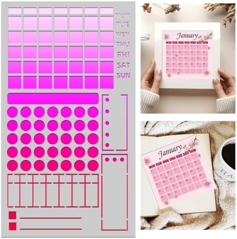 Amazon.com : BEUNITONE Journal Metal Stencils Dot Planner Stencils Week ...