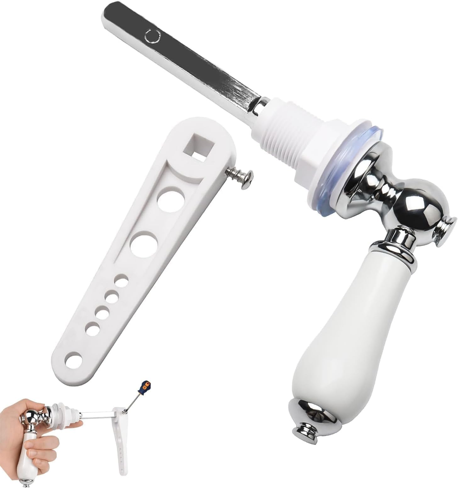 Taps2Traps® Extended 12" 290mm Hideaway Long Reach Cistern Lever Handle ...