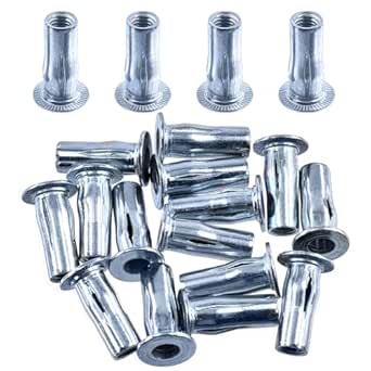 Swpeet 15Pcs M8 Metric Carbon Steel White Zinc-Plated Multi-Grip Rivet ...