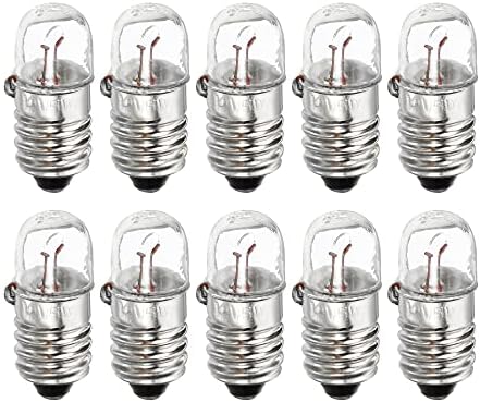 MECCANIXITY E10 Screw Base Miniature Bulbs 12V/5W Warm Yellow Light ...