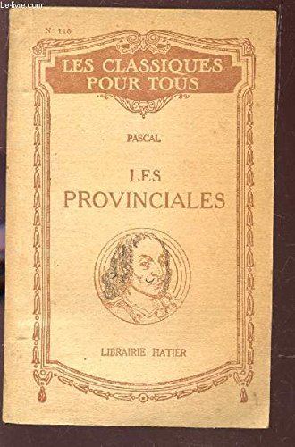 Amazon.com: Les provinciales: Blaise Pascal: Books