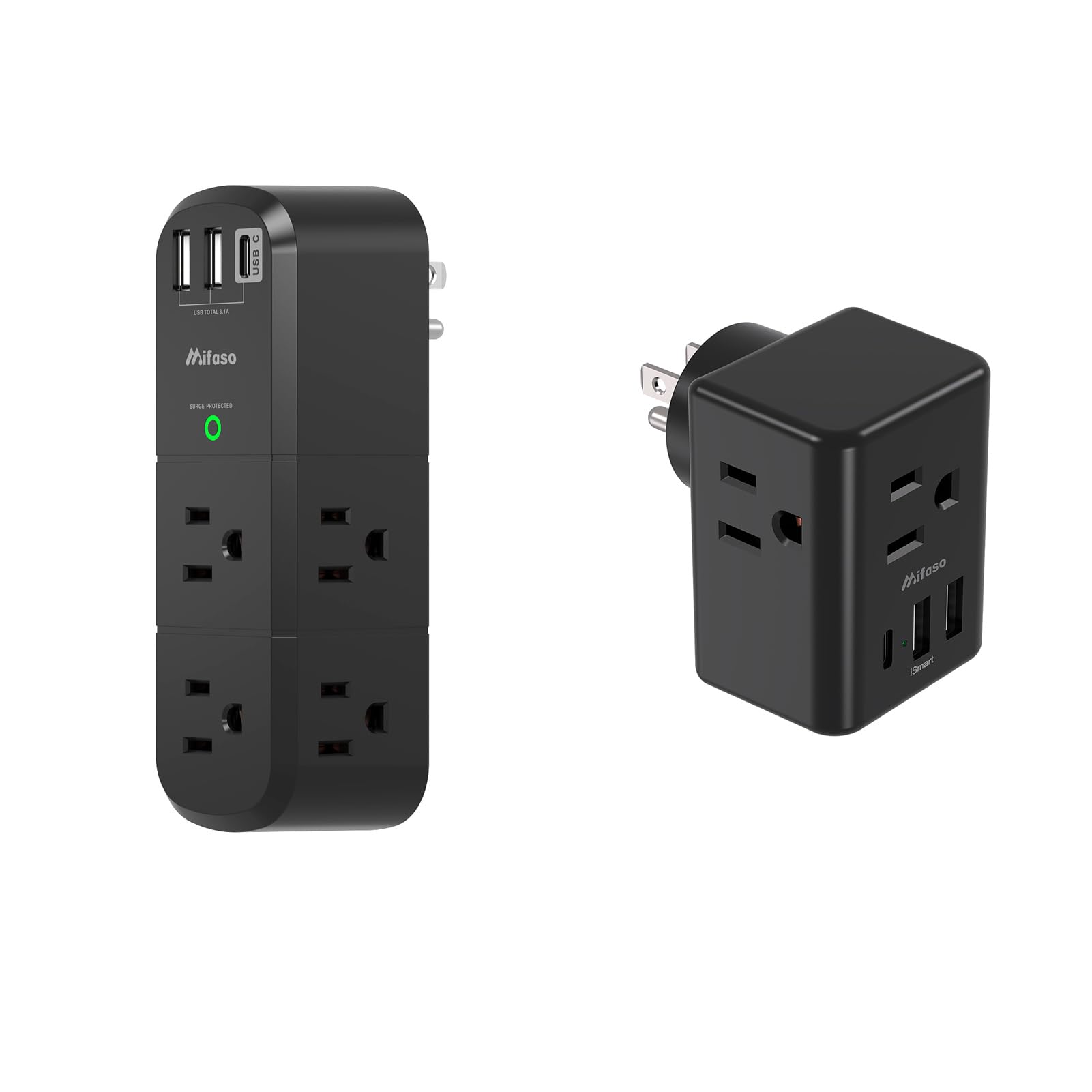 Amazon.com: USB Outlet Extender Surge Protector with Rotating Plug ...