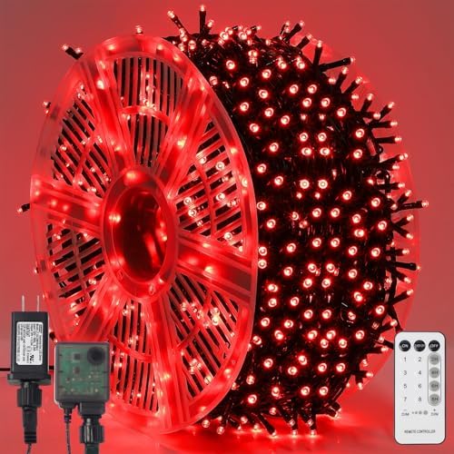 ILLUMINEW 300 Led Red String Lights Outdoor Waterproof Christmas ...