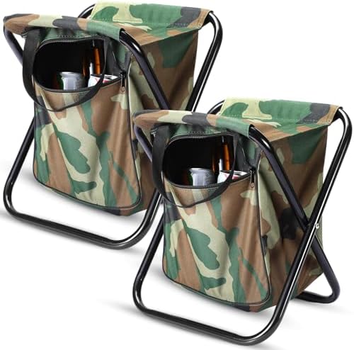 Amazon.com: Menkxi 2 Pcs Fishing Stool with Cooler Bag Folding Backpack ...
