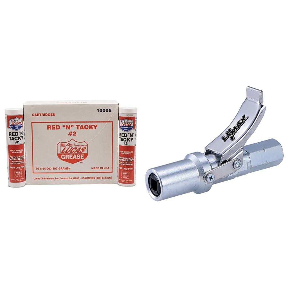 Buy Lucas Oil Red N Tacky Grease, (10 Pack) & Lumax LX-1403 Silver ...