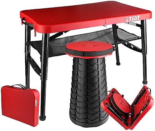 Amazon.com: ZTMT Small Folding Table and Stool, Camp Table, Portable ...