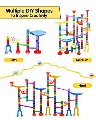 E-SMARTER Marble Run, Marble Game with 30 Glass Marbles, 16 Plastic ...