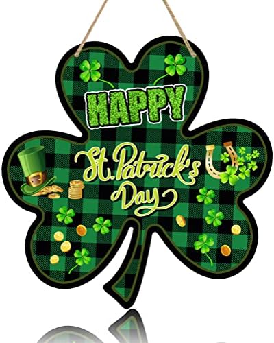 Amazon.com: Anglechic St Patrick's Day Door Decorations Green Shamrock ...