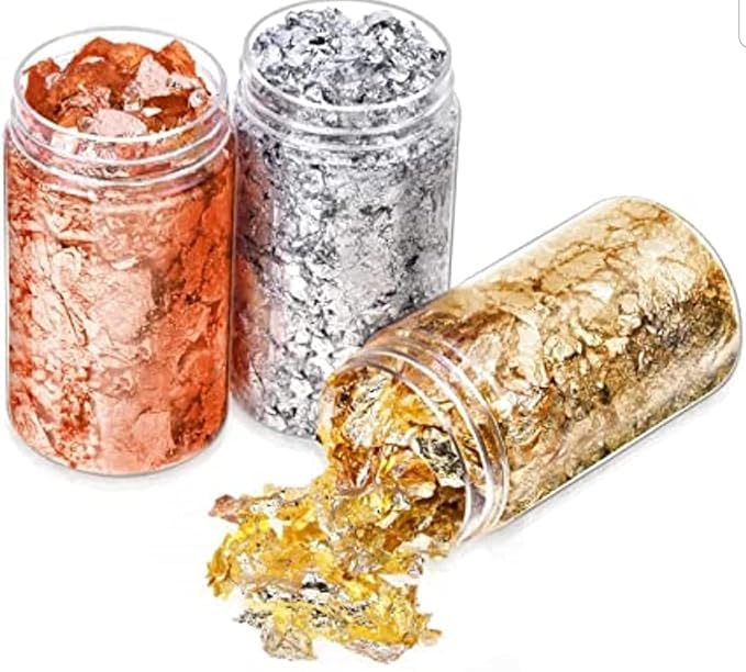 Radiance Store Flakes for Resin Art Pack of 3 - Gold,Silver & Rose Gold ...