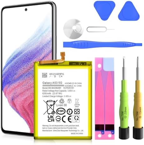 Amazon.com: SHENMZ 6200mAh Replacement Battery for Samsung Galaxy A53 ...