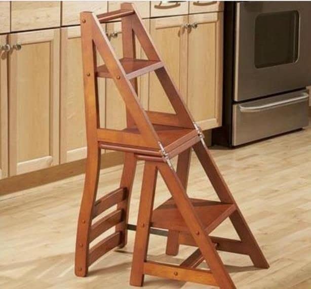 Sheesham Wood Decorative Ladder Shape Multi Tier Floating Wall Shelf ...