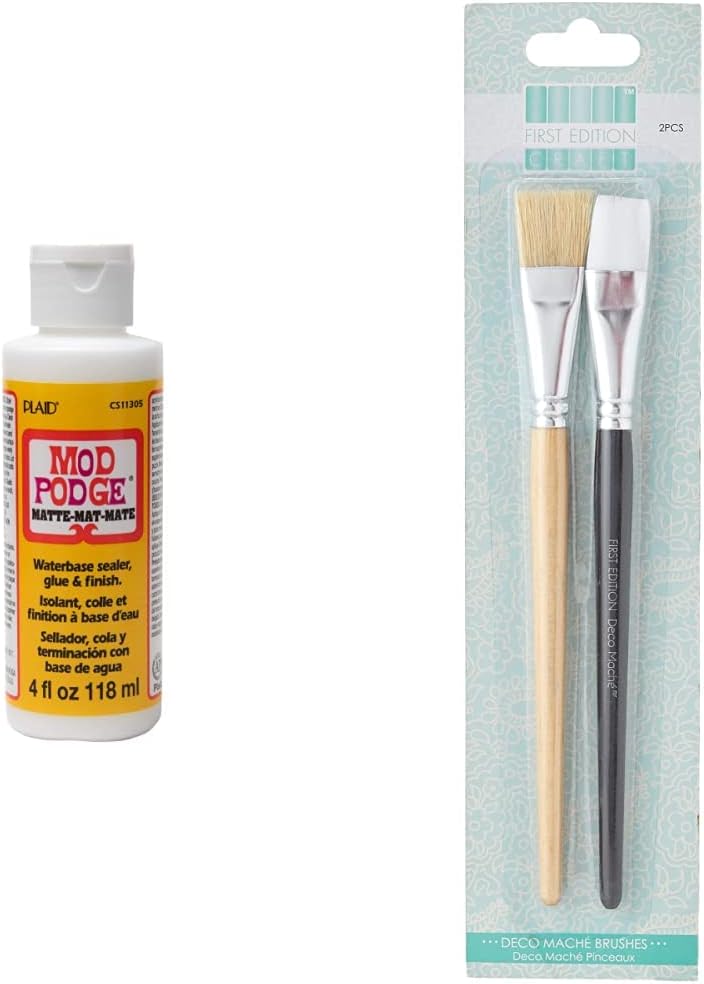 Mod Podge Matte Waterbase Sealer, Glue and Finish - 4 oz & First ...