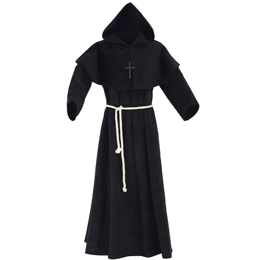 Buy Medieval Monk Costume Witcher Suit With Cap Cloak Cloak Monk Robe ...