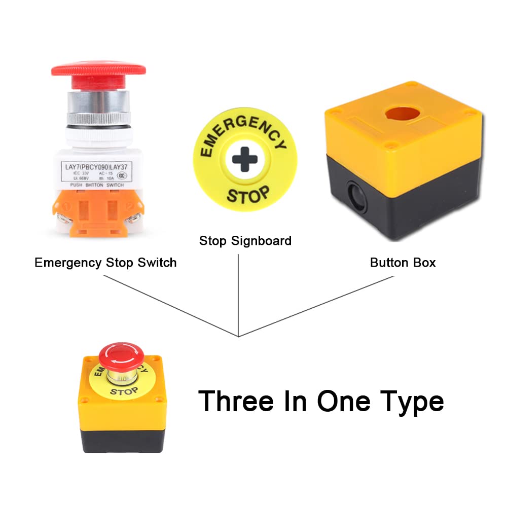MANTTH 1 Set Emergency Stop Push Button Switch Emergency Stop Switch ...