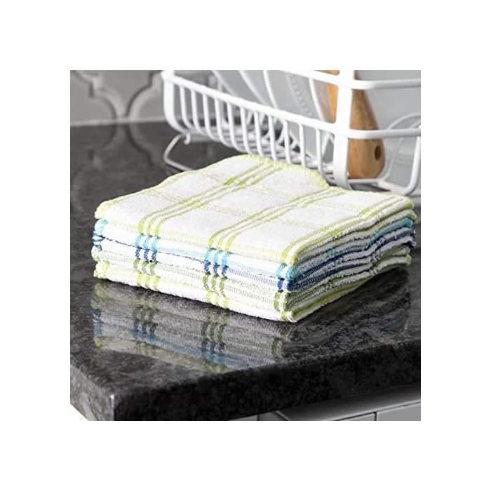 Buy Ritz Cotton 12 by 12-Inch Dish Cloth with Poly Scour Side, Blue ...
