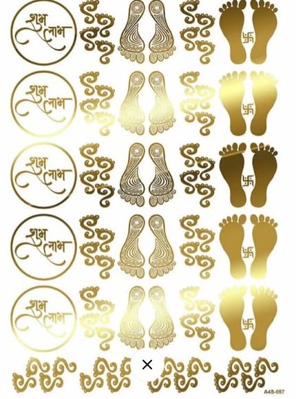 Ditya Crafts Resin A4 Embossed Sticker Sheet for Shubh Labh Diwali ...