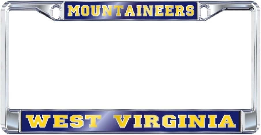 Amazon.com : WVU WEST Virginia University Moutaineers Chrome License ...