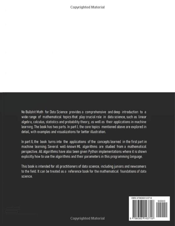 Snapklik.com : No Bullshit Math For Data Science: Your Comprehensive