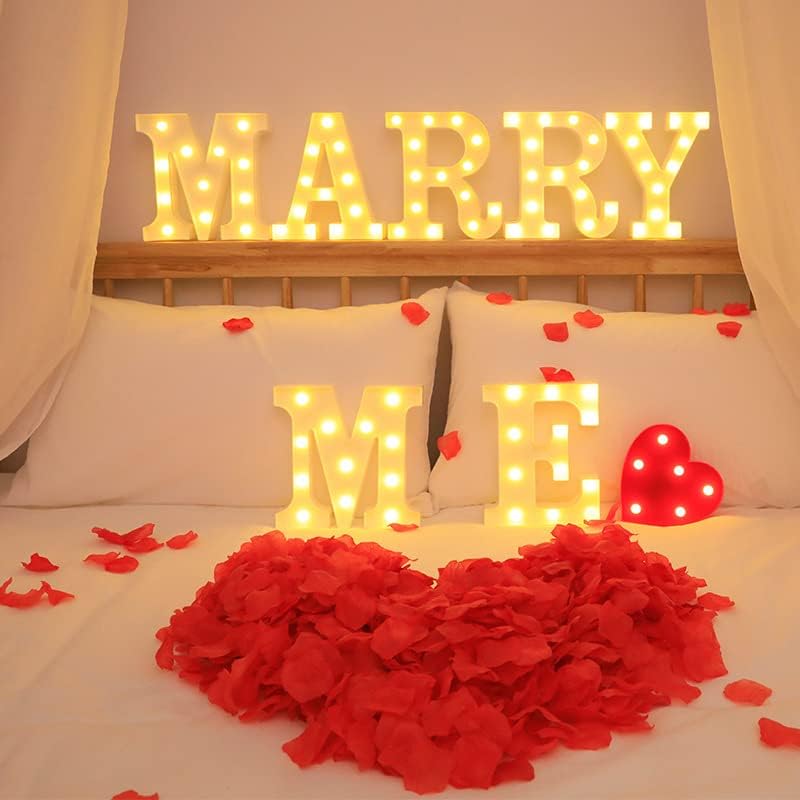 Amazon.com : WUEURU Marry Me Light Up Letters Red Heart Sign LED Marry ...
