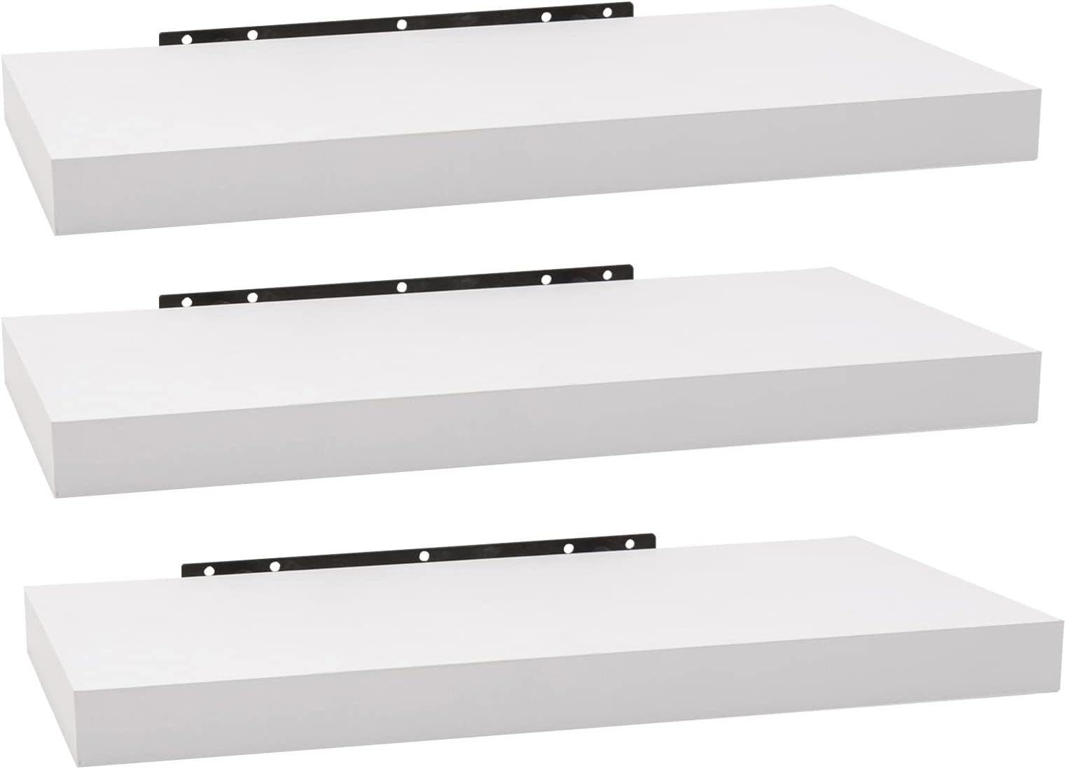 WATSONS Wall Mounted 40cm Floating Shelf - Pack of Two - White : Amazon ...