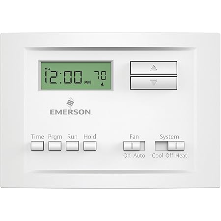 Emerson 1F78-151 Single-Stage Programmable Digital Thermostat, 5-2 Day ...