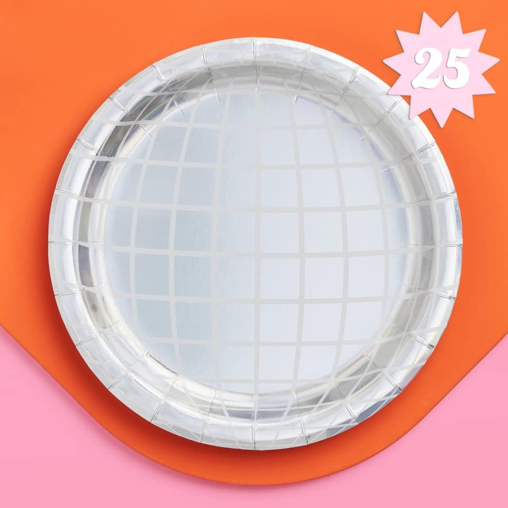 Amazon.com: xo, Fetti Disco Ball Paper Plates - 25 pk, 9 ...