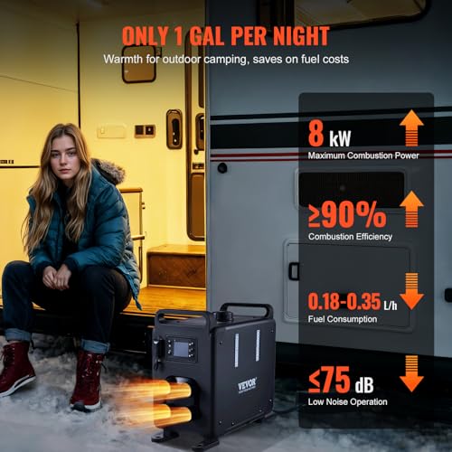 VEVOR 8KW Diesel Air Heater, 12V /24V All in One, Bluetooth APP Control ...