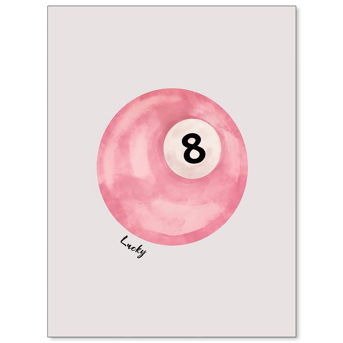 Amazon.com: XSCQ Pink 8 Ball Wall Art Vintage Trendy Preppy Pool Ball ...