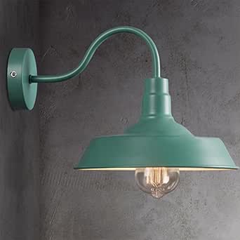 SUSUO 10" Industrial Barn Style Wall Light Fixture Gooseneck Arm Wall ...