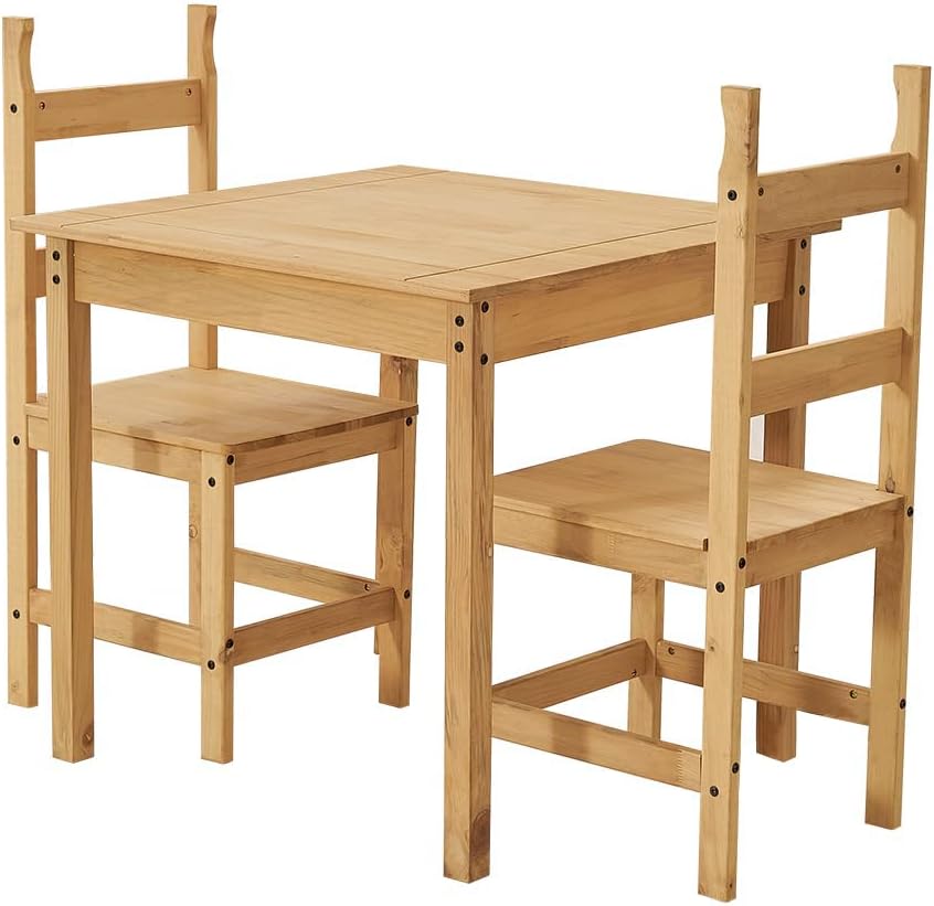 Vida Designs Corona Dining Set 2 Seater, Solid Pine Wood, Dining Table ...