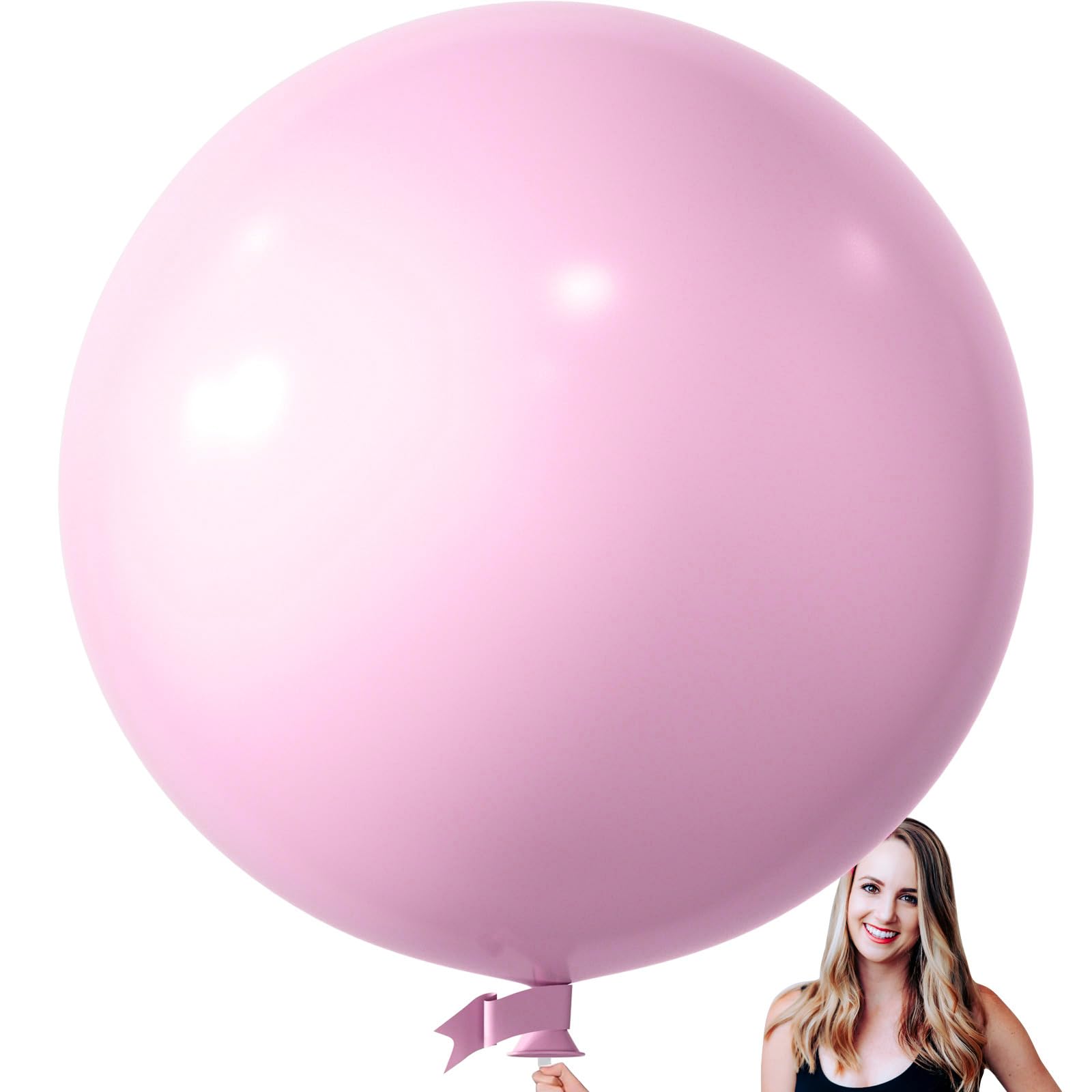 Amazon.com: KALOR 36 Inch Giant Pink Balloons, 6 Pack Large Round Pink ...