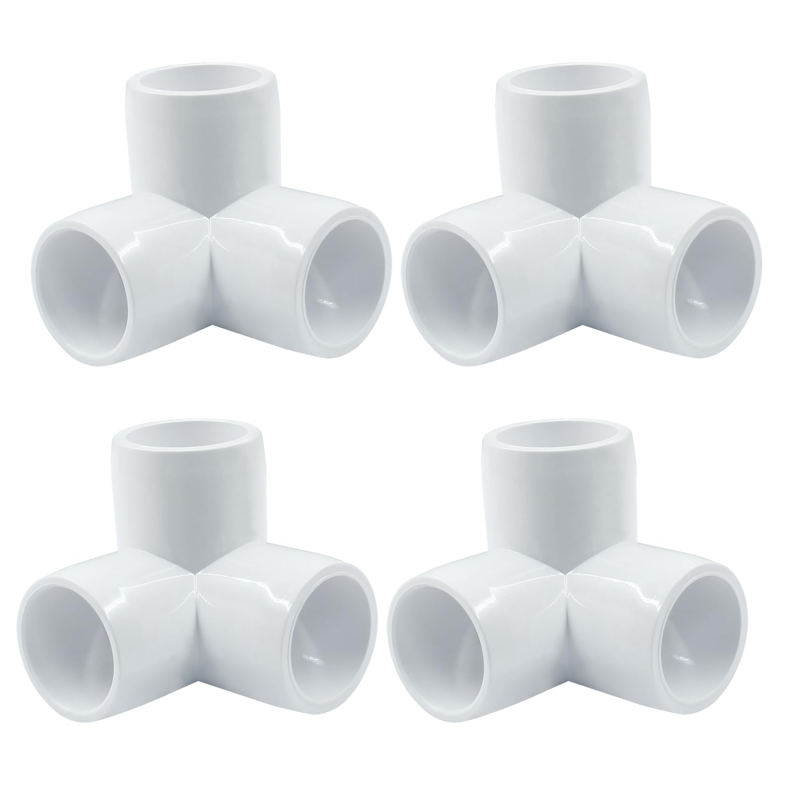 Biaungdo 4 Pcs 1/2" PVC Pipe Fitting, 3 Way Elbow Pipe Connector ...