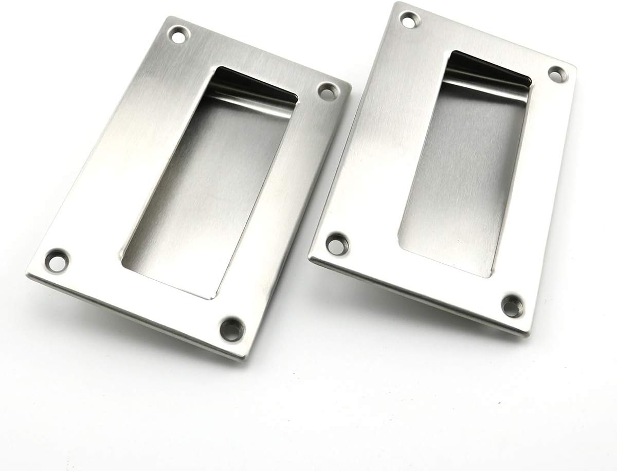 Rockwood 94.32D Stainless Steel Flush Pull, 3-1/2" Width x 5" Height x ...