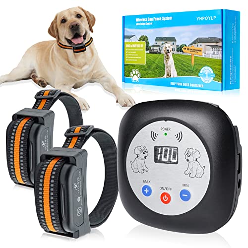 YHPOYLP Dog Wireless Fence, 2-Pack Pet Electric Containment System ...