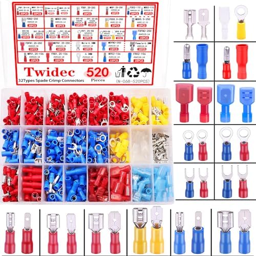 Amazon.com: Hilitchi 360 Pcs Assorted Insulated Electrical Electrical ...