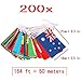 JZK 164ft 50 meters, 200 international country flags bunting world flag ...